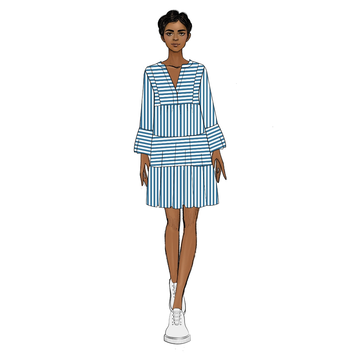 Saffron Dress - Blue Stripe – Good Clothing